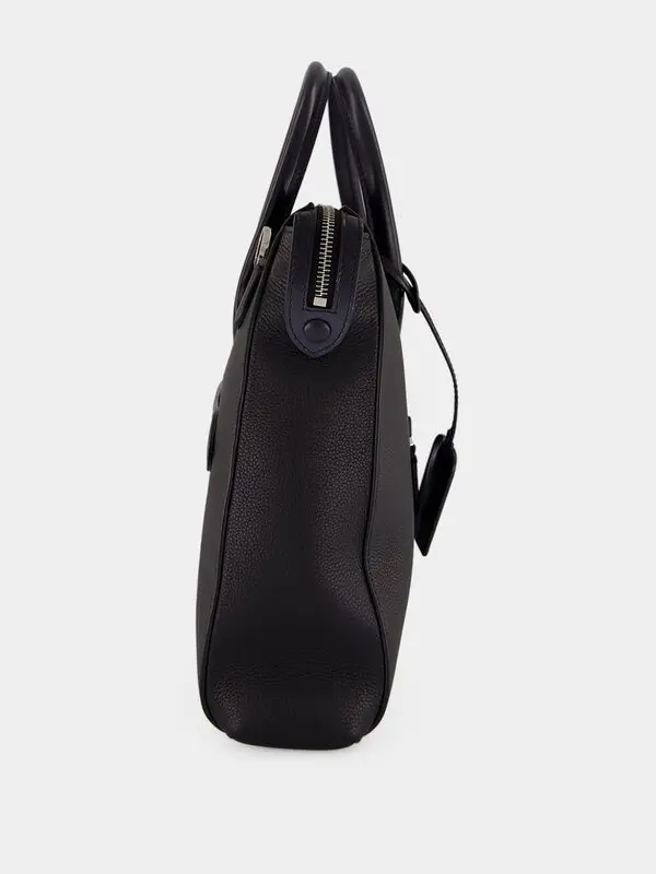 Santoni Leather Laptop Bag - Black
