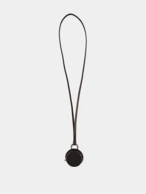 LEMAIRE Ristretto Molded Leather Tape Necklace - Brown
