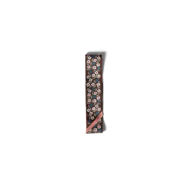 Miu Miu Printed Twill Scarf - Cocoa Brown/vanilla