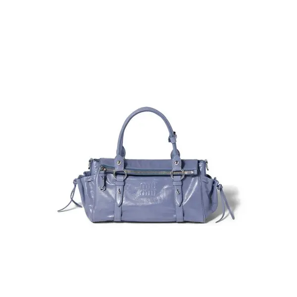 Miu Miu Glossy Leather Handbag - Aviation Blue