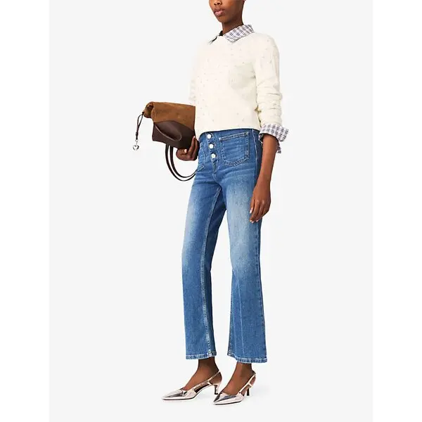Maje Straight-leg High-rise Denim Jeans
