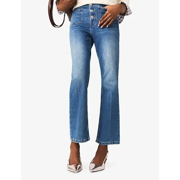 Maje Straight-leg High-rise Denim Jeans