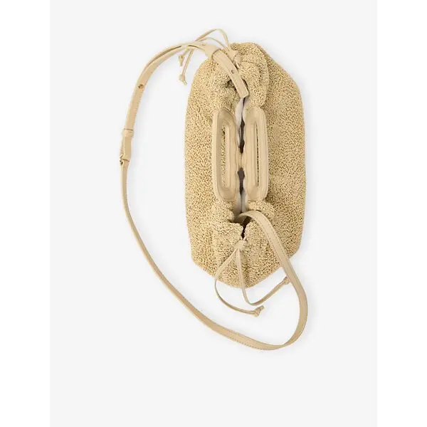 Maje Bouclé-effect Woven Clutch Bag