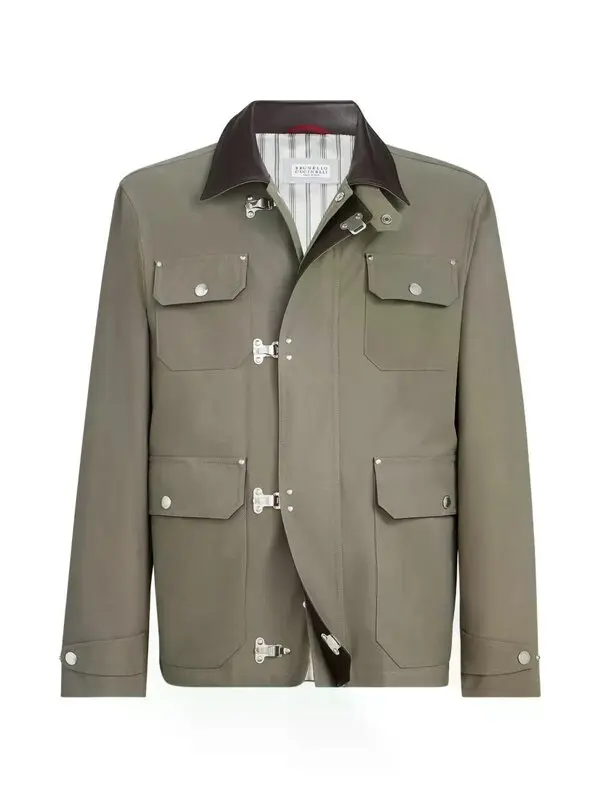 Brunello Cucinelli Water-resistant Techno Cotton Gabardine Jacket - Green