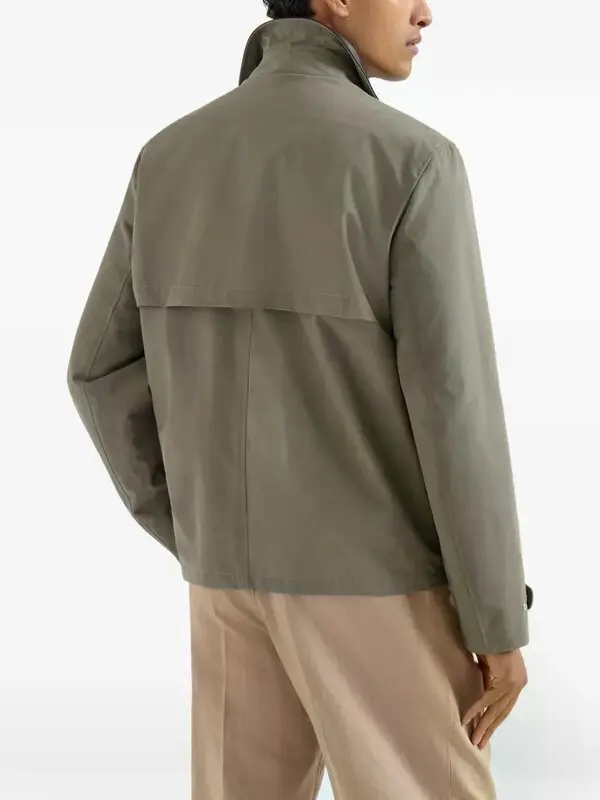 Brunello Cucinelli Water-resistant Techno Cotton Gabardine Jacket - Green