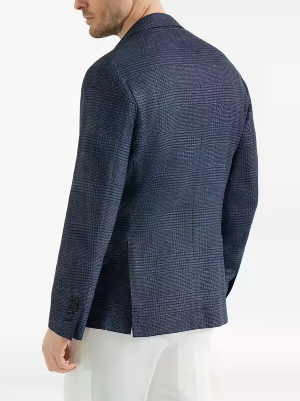 Brunello Cucinelli Prince Of Wales Deconstructed Blazer - Blue
