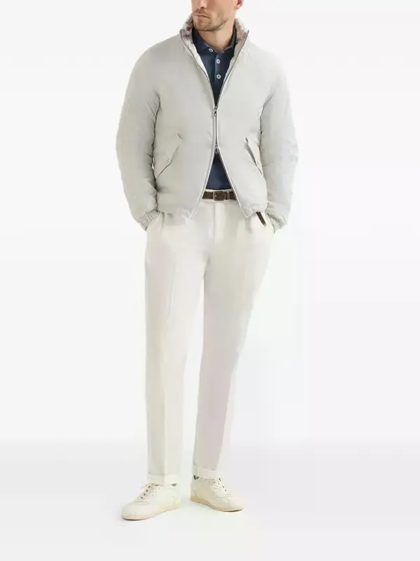 Brunello Cucinelli Cotton English Rib Knit Polo With Long Raglan Sleeves - Blue