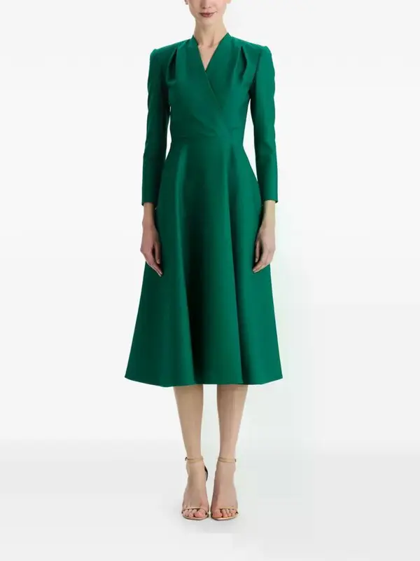 Oscar De La Renta Wool-blend Long-sleeve Dress