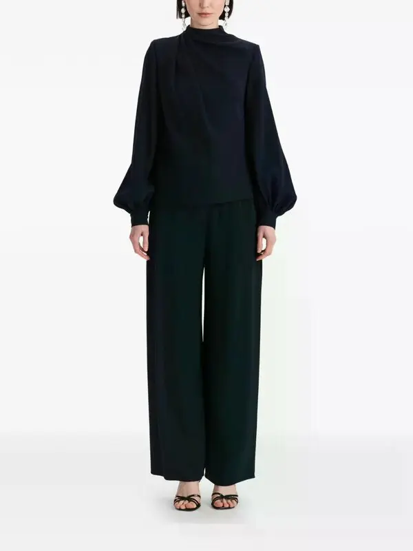 Oscar De La Renta Draped Georgette Blouse