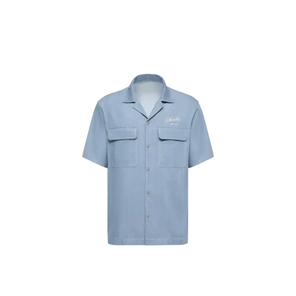 Moncler Embroidered Logo Denim Shirt