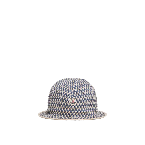 Moncler Crochet Cotton Blend Bucket Hat - Multicolor