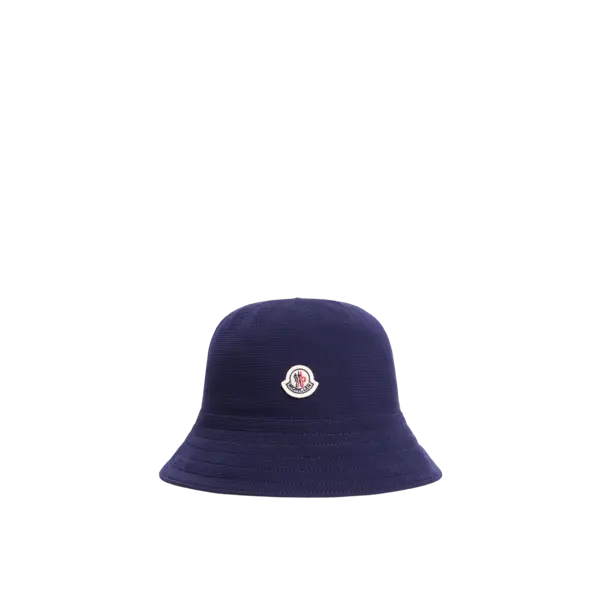 Moncler Logo Patch Bucket Hat - Blue