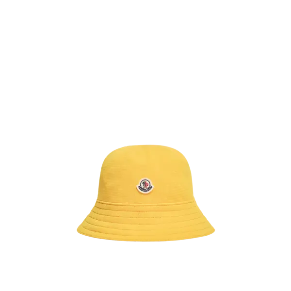 Moncler Logo Patch Bucket Hat - Yellow