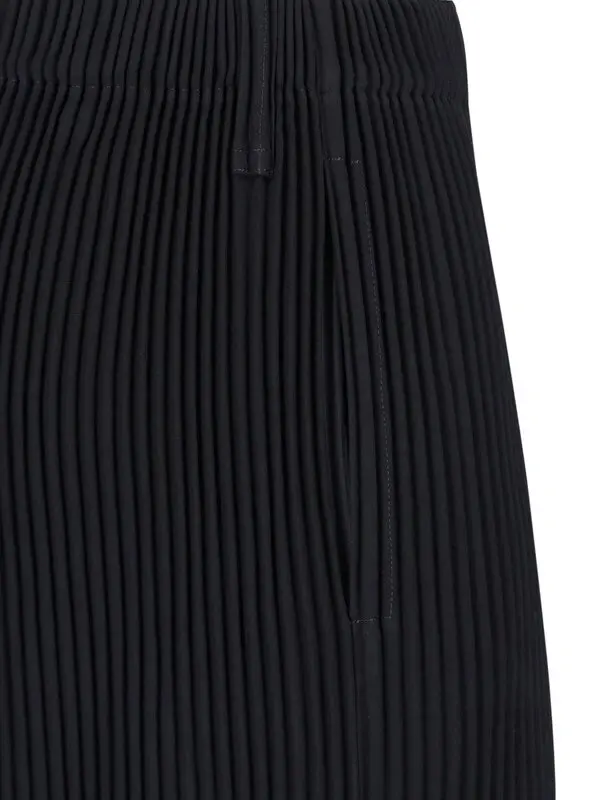 HOMME PLISSE Tuxedo Pleats Sweatpants - Black