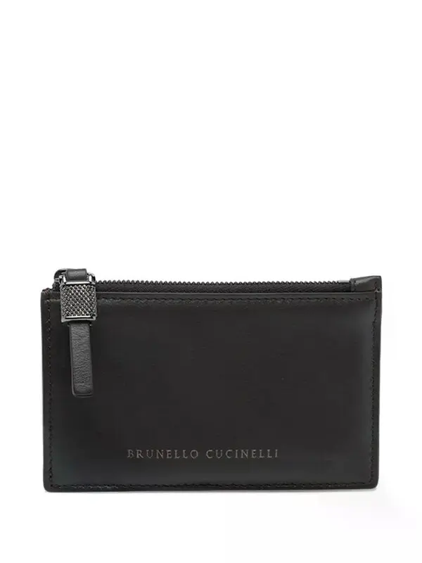Brunello Cucinelli Monili-chain Leather Wallet - Black