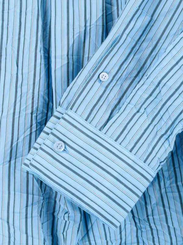 Miu Miu Striped Cotton Shirt - Light Blue