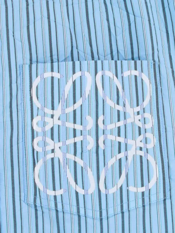 Miu Miu Striped Cotton Shirt - Light Blue