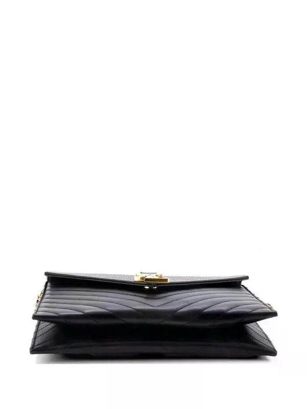 Saint Laurent Classic Monogram Envelope Chain Bag - Black