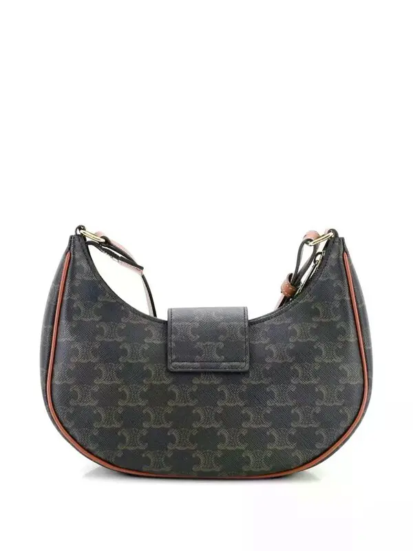 Celine Ava Triomphe Coated Canvas Shoulder Bag - Brown