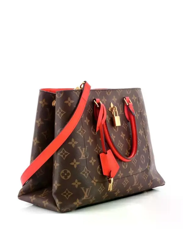 LOUIS VUITTON Flower Monogram Canvas Tote Bag - Brown