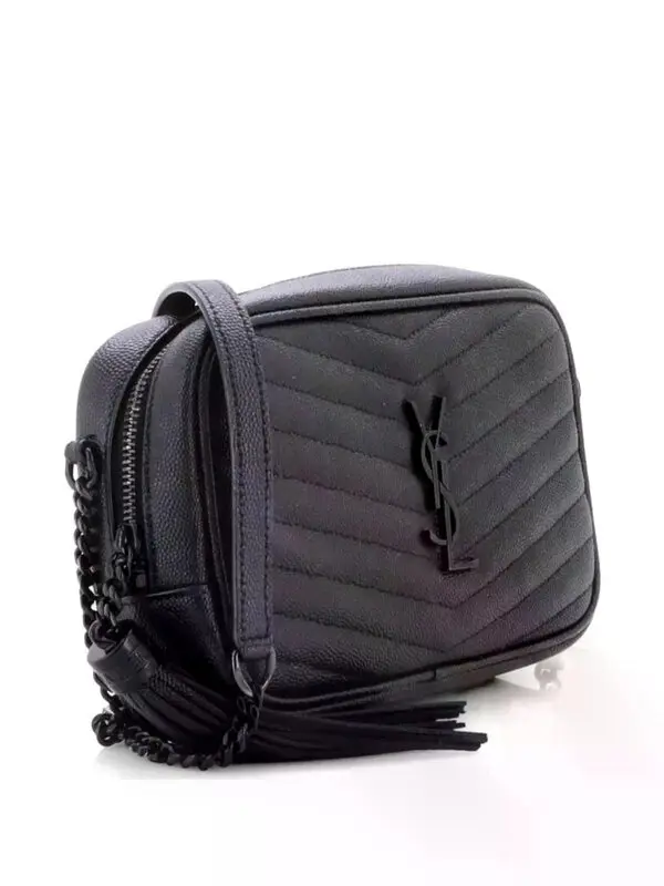 Saint Laurent Lou Camera Bag Matelasse Chevron Leather Mini Crossbody Bag - Black
