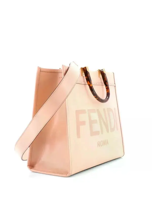Fendi Sunshine Shopper Leather Medium Tote Bag - Pink