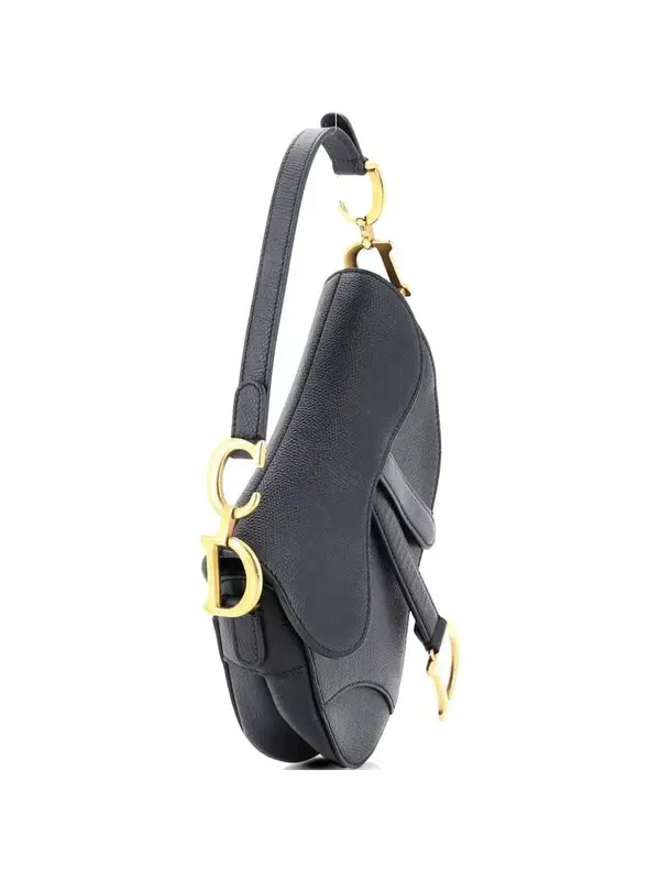 Dior Saddle Handbag Leather Mini Shoulder Bag - Black