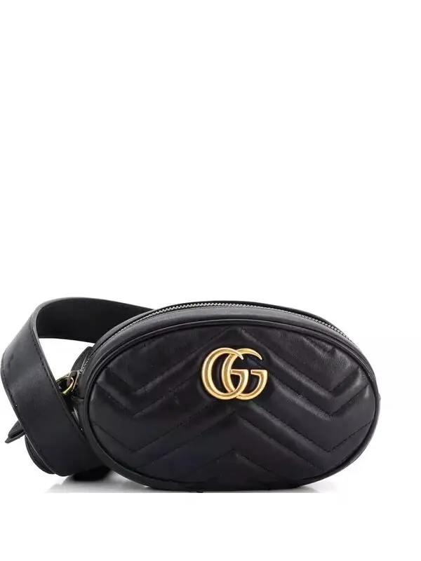 Gucci Gg Marmont Matelasse Leather Belt Bag - Black
