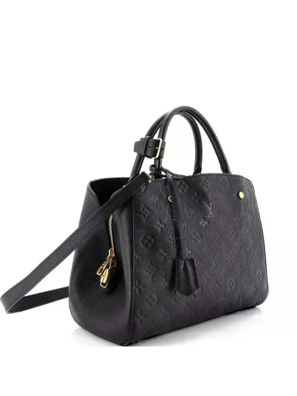 LOUIS VUITTON Montaigne Handbag Monogram Empreinte Leather Mm Satchel - Black