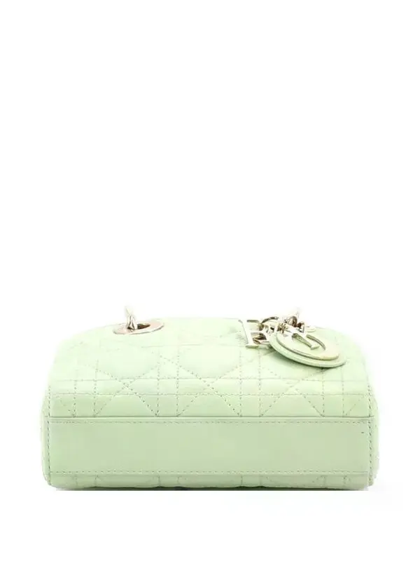 Dior Lady D-joy Micro Satchel Cannage Quilt Lambskin - Green