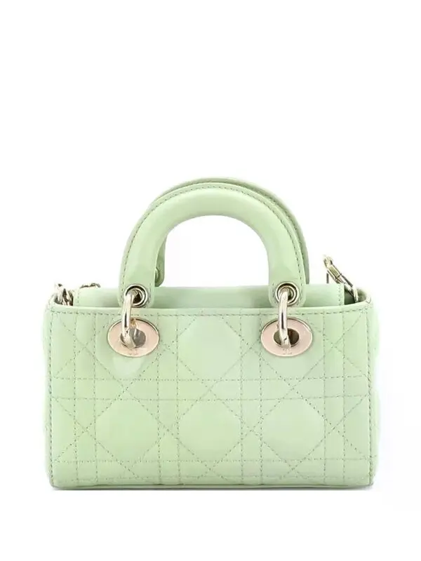 Dior Lady D-joy Micro Satchel Cannage Quilt Lambskin - Green
