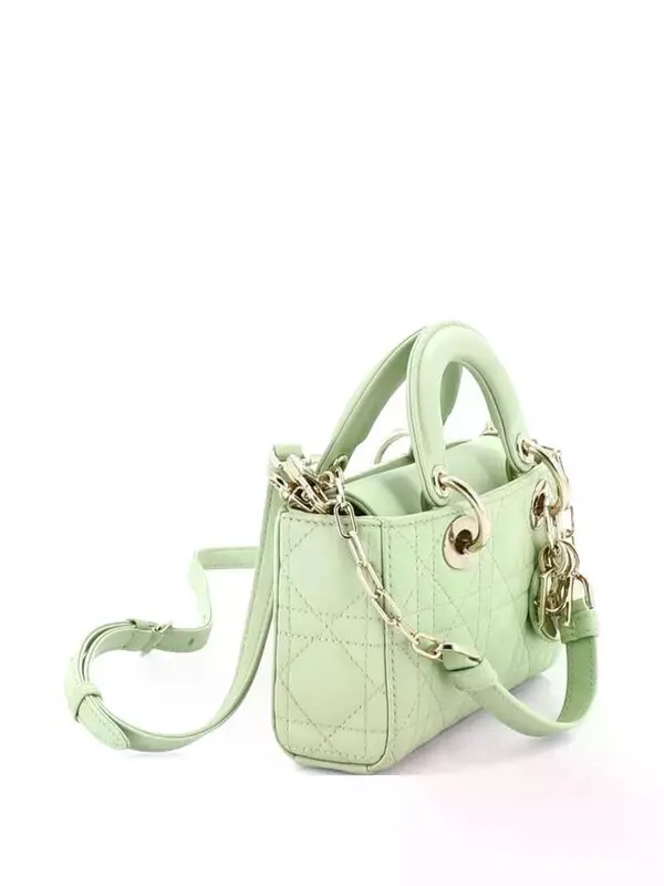 Dior Lady D-joy Micro Satchel Cannage Quilt Lambskin - Green