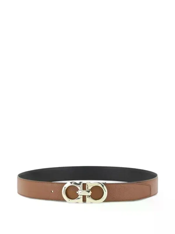 FERRAGAMO Gancini Reversible Leather Belt - Brown
