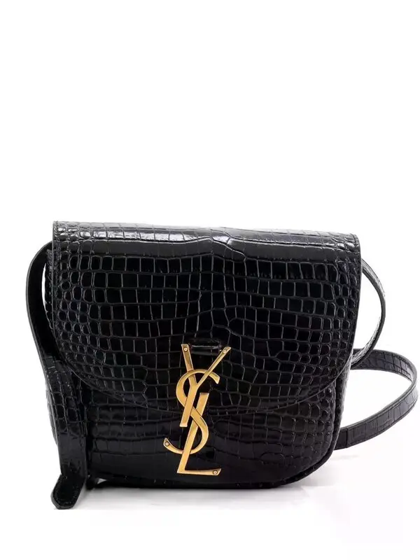 Saint Laurent Kaia Small Crocodile Embossed Shoulder Bag