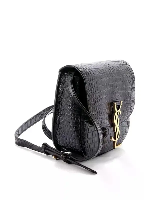 Saint Laurent Kaia Small Crocodile Embossed Shoulder Bag