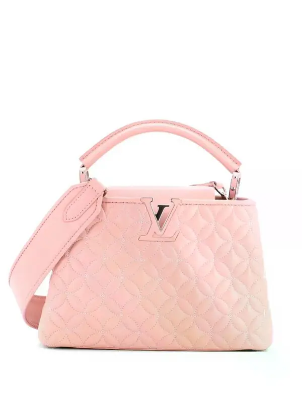 LOUIS VUITTON Capucines Bag Monogram Flower Quilted Lambskin Bb Satchel - Pink