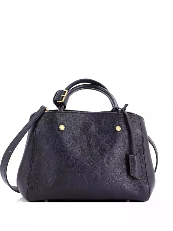 LOUIS VUITTON Montaigne Handbag Monogram Empreinte Leather Bb Satchel - Black