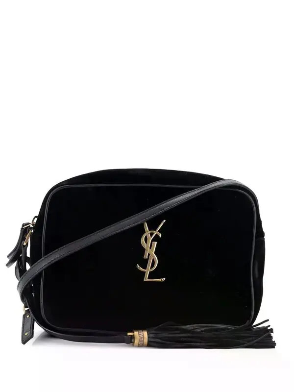 Saint Laurent Lou Camera Bag Matelasse Chevron Velvet - Black