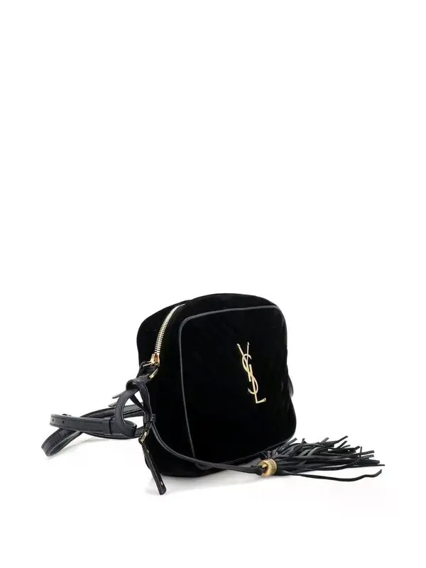 Saint Laurent Lou Camera Bag Matelasse Chevron Velvet - Black