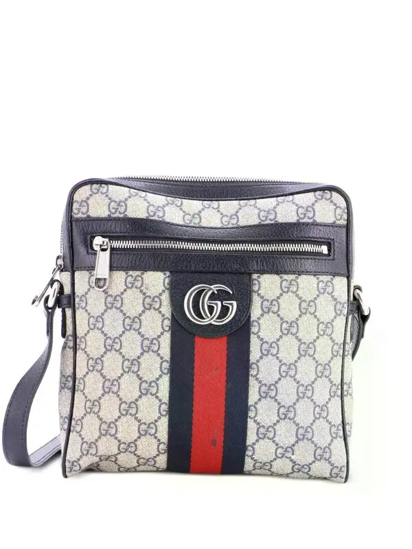 Gucci Ophidia Messenger Bag Gg Coated Canvas - Blue