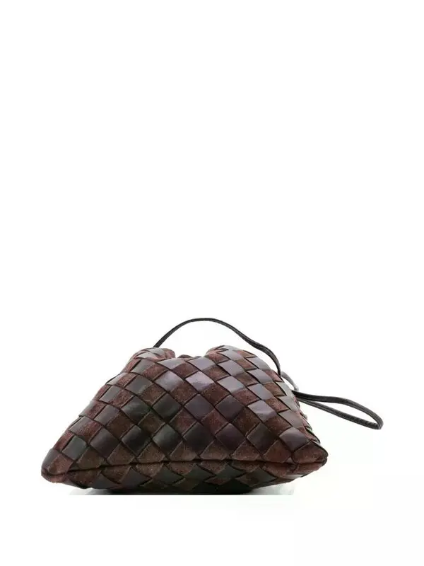 Bottega Veneta Intrecciato Leather And Suede Small Crossbody Bag - Brown