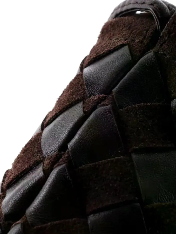 Bottega Veneta Intrecciato Leather And Suede Small Crossbody Bag - Brown