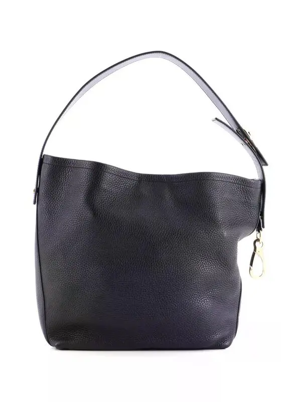 Valentino Garavani Vlogo Ohval Hobo Leather Shoulder Bag
