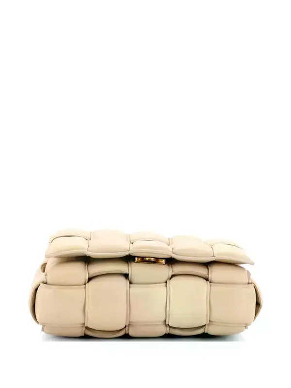 Bottega Veneta Cassette Chain Padded Maxi Intrecciato Leather Crossbody Bag - Neutrals
