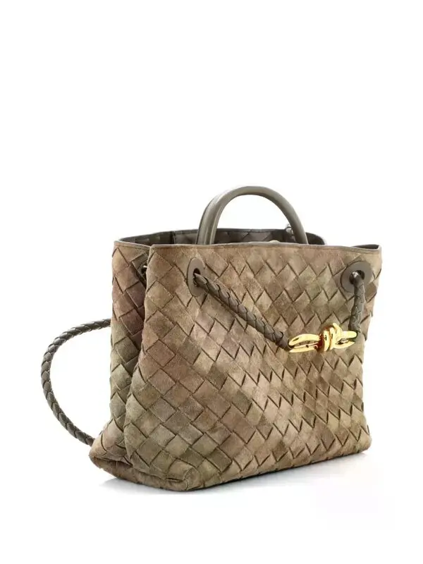 Bottega Veneta Andiamo Top Handle Bag Intrecciato Nappa Small Satchel - Green