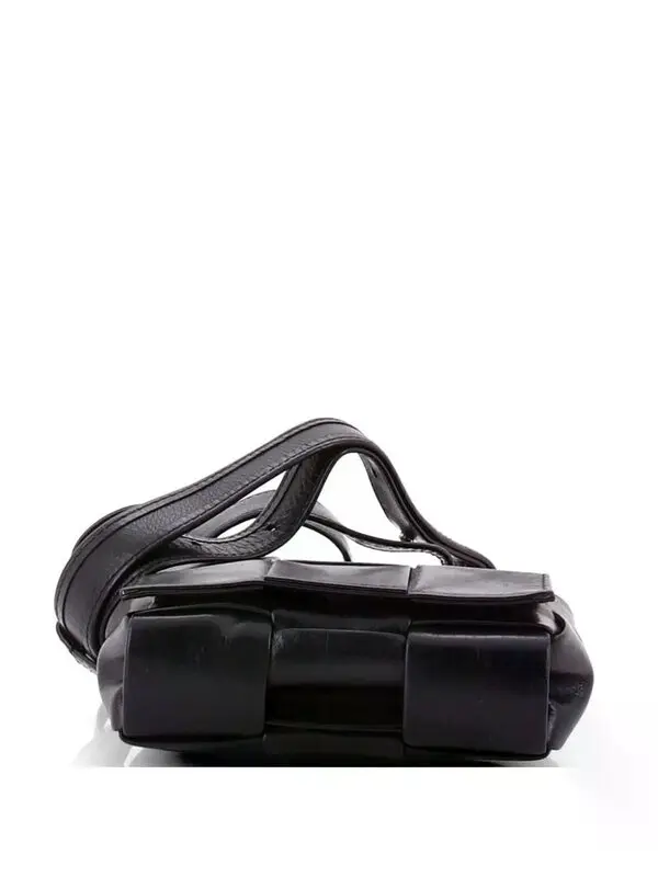 Bottega Veneta Cassette Maxi Intrecciato Leather Crossbody Bag - Black