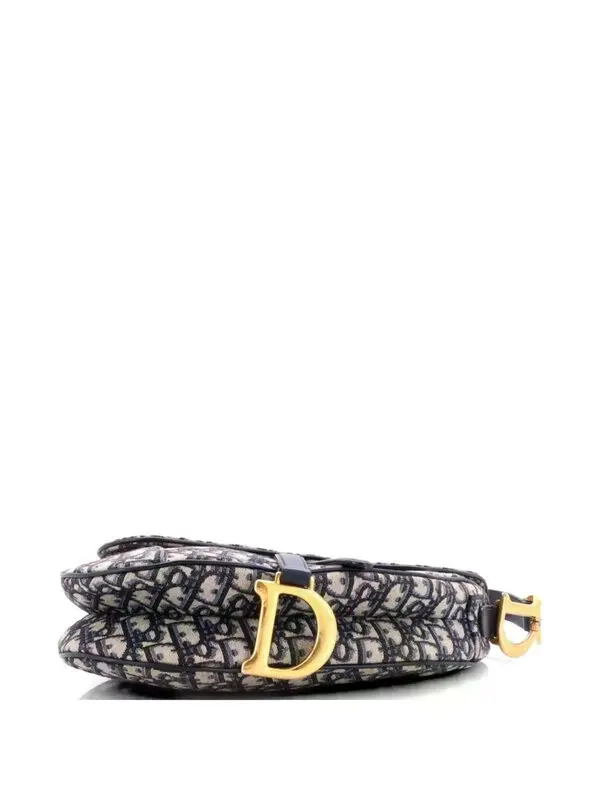 Dior Saddle Handbag Oblique Canvas Medium Shoulder Bag - Blue