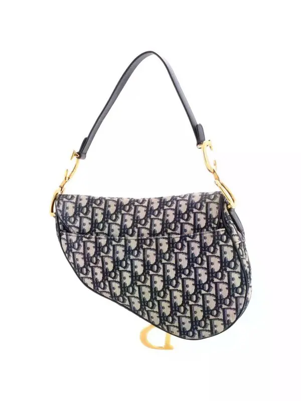 Dior Saddle Handbag Oblique Canvas Medium Shoulder Bag - Blue