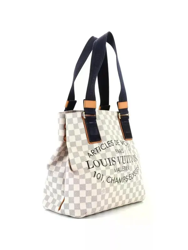 LOUIS VUITTON Articles De Voyage Beach Cabas Damier Pm Tote Bag - White