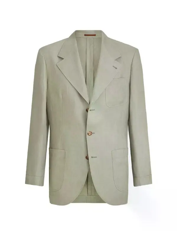 Brunello Cucinelli Linen Micro Chevron Unlined Blazer - Neutrals